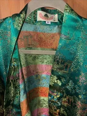 Intimates & Sleepwear | Authentic Emerald Green Silksatin Kimono Robe ...